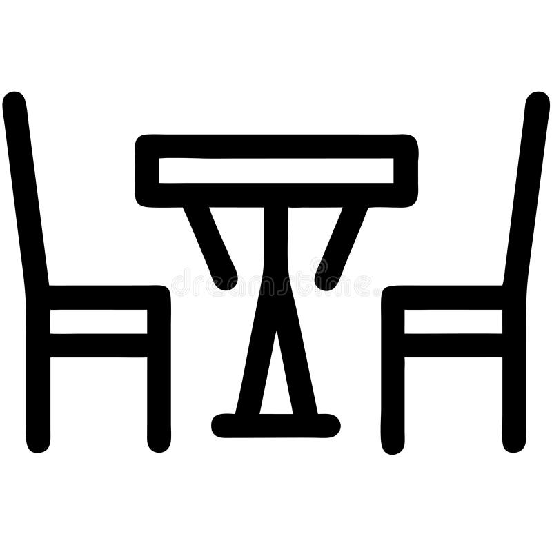 Vector Illustration Dining Table Chairs Silhouette Home Decor Stock ...