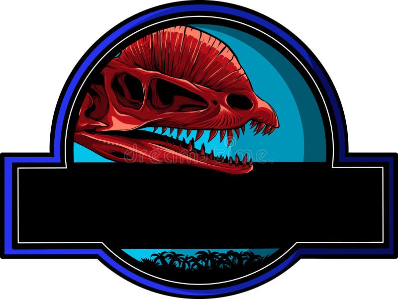Vector Illustration of Dinosaur Skeleton on Logo Stock Vector ...