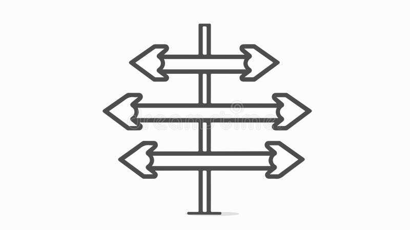 Modern Direction Sign Post Outline Icon for Navigation and Location ...