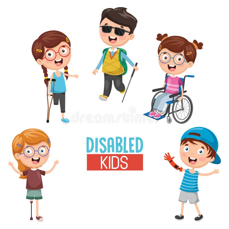 Vector Illustration of Disabilities Stock Vector - Illustration of ...