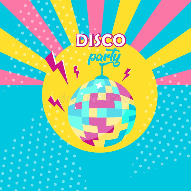 Disco Ball Icon. Disco Party Poster. Retro Style Stock Vector ...