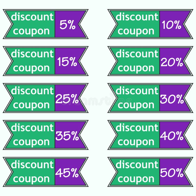 Vector Illustration of Discount Coupons. Stock Vector - Illustration of ...