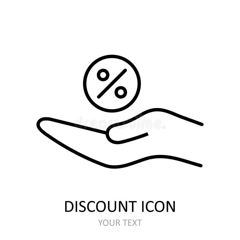 Vector Illustration with Discount Icon. Linear Drawing Stock Vector ...
