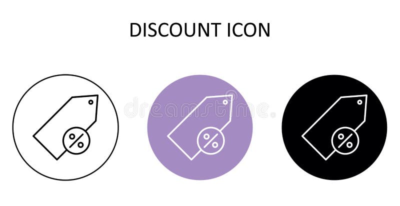 Vector Illustration with Discount Icon. Linear Drawing Stock Vector ...