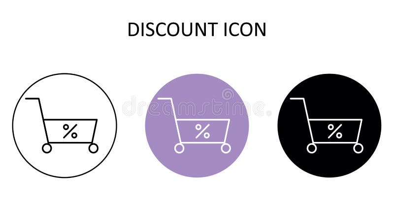 Vector Illustration with Discount Icon. Linear Drawing Stock Vector ...