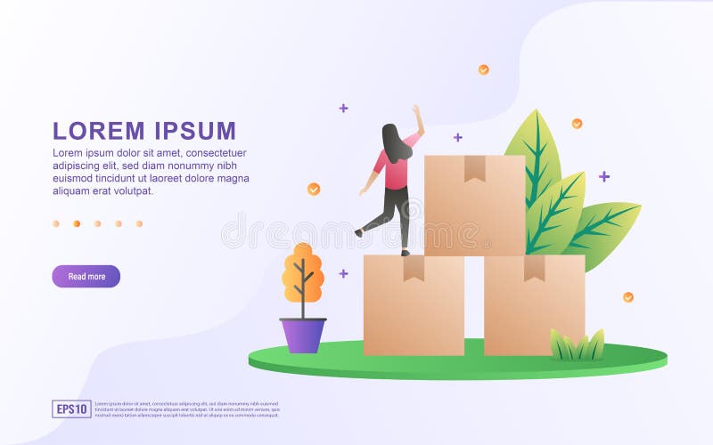 Vector Illustration of Distribution Concept. Simple Concept of ...