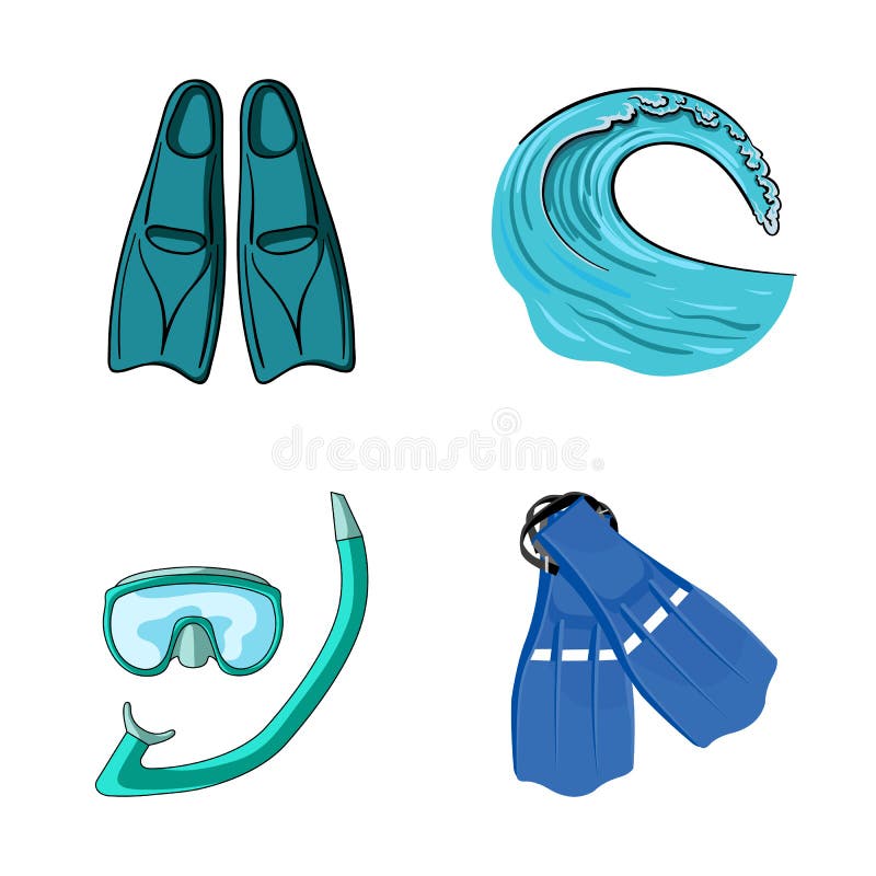 Vector Illustration of Dive and Scuba Icon. Collection of Dive and Swim ...