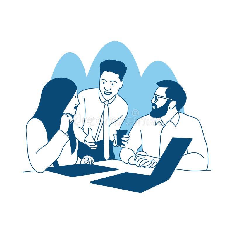 Vector Illustration a Diverse Team of People Working Together with ...