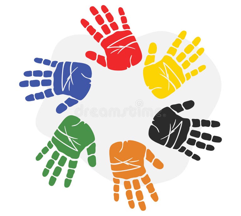 Vector Illustration Diversity of Hands Human Rights Stock Vector ...