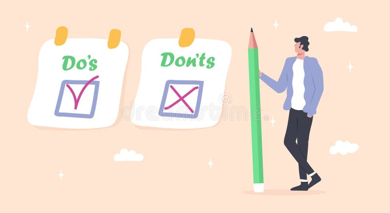 Vector Illustration of a Do and Don T Checklist Concept. Includes ...