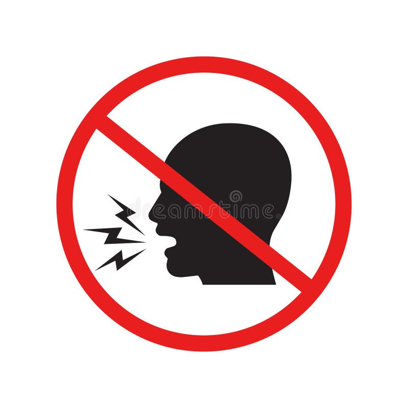 Vector Illustration of Do Not Shout Sign. Stock Vector - Illustration ...