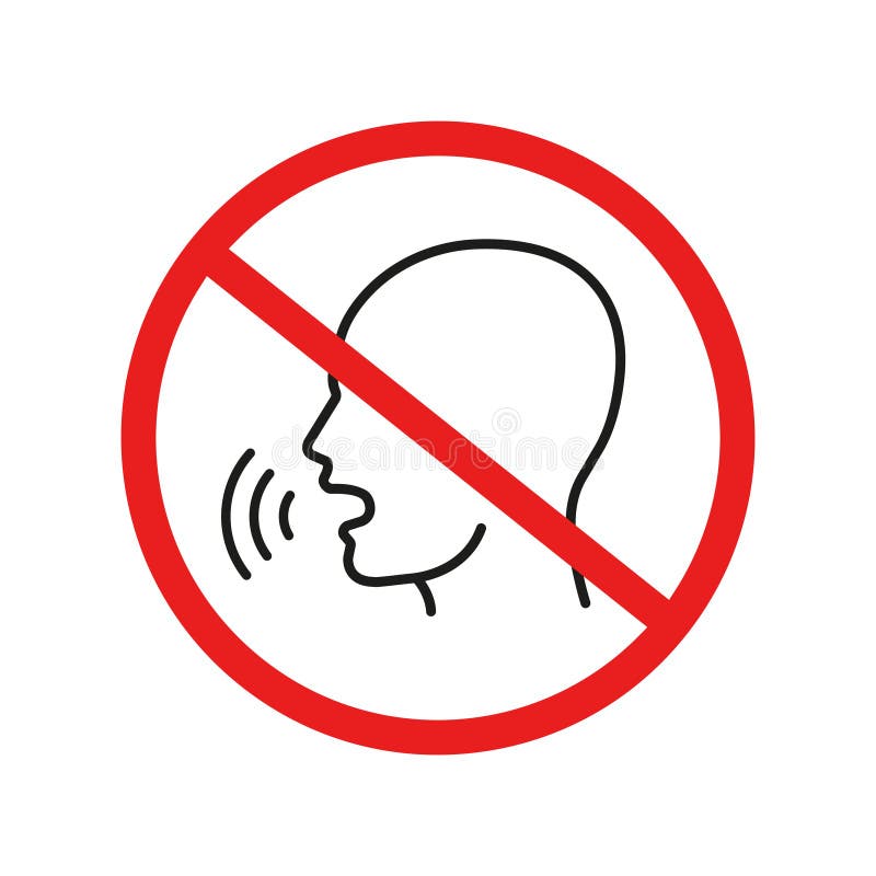 Vector Illustration of Do Not Talking Sign. Outline. Stock Vector ...