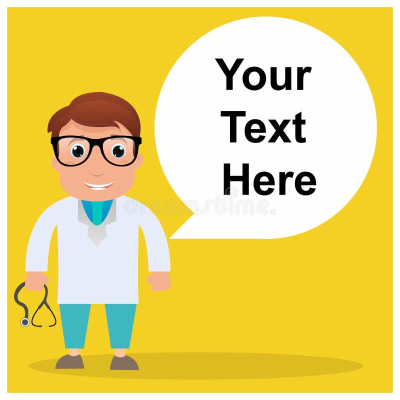 Vector Illustration of a Doctor and Text Illustration Stock ...