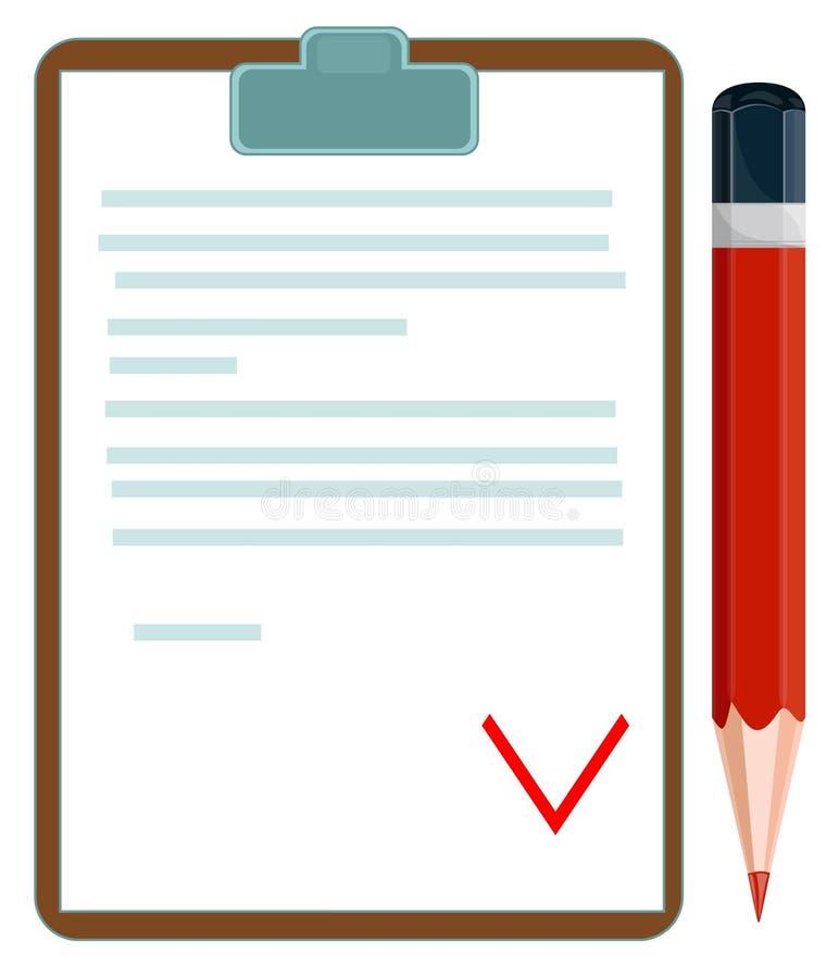 Vector Illustration of a Document with Pencil Stock Vector ...