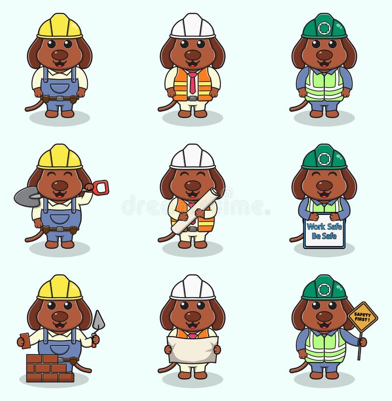 Vector Illustration of Dog Construction Set Stock Vector - Illustration ...