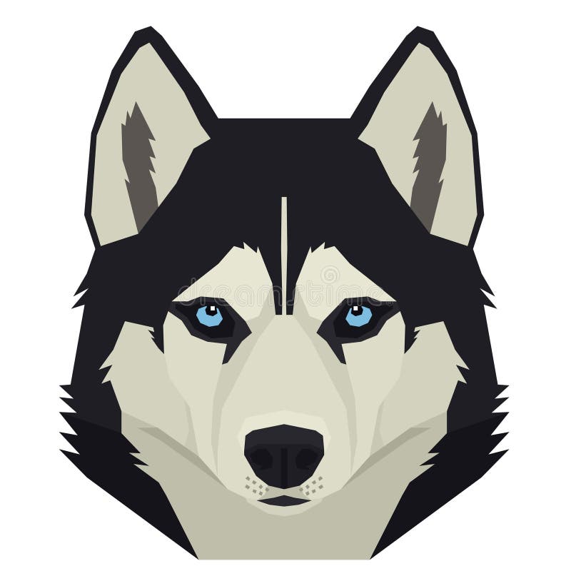Vector Illustration of the Dog`s Head Siberian Husky Isolated Object ...