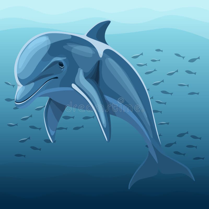 Vector Illustration of Dolphin Stock Vector - Illustration of life ...