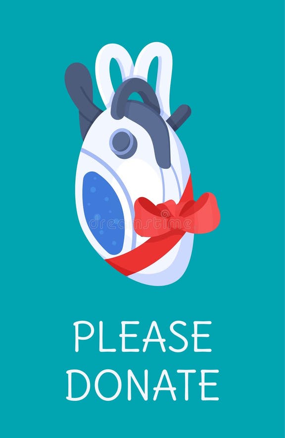 Vector Illustration of Donate Heart. Gift of a Donor To a Man Stock ...