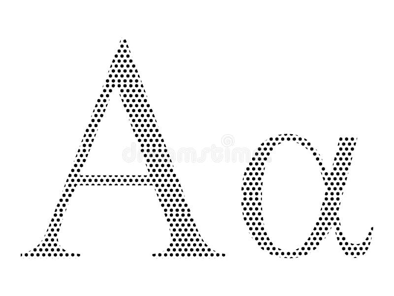 Dotted Pattern Greek Alphabet Letter of Alpha Stock Vector ...