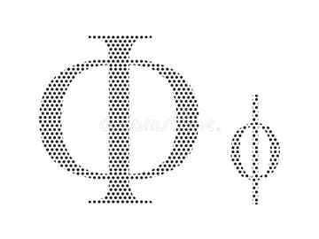 Dotted Pattern Greek Alphabet Letter of Phi Stock Vector - Illustration ...