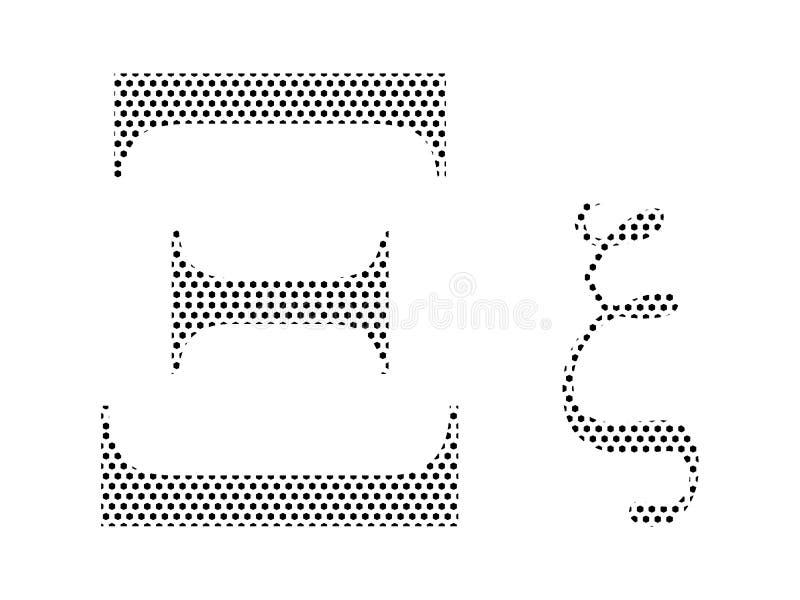 Dotted Pattern Greek Alphabet Letter of Xi Stock Vector - Illustration ...