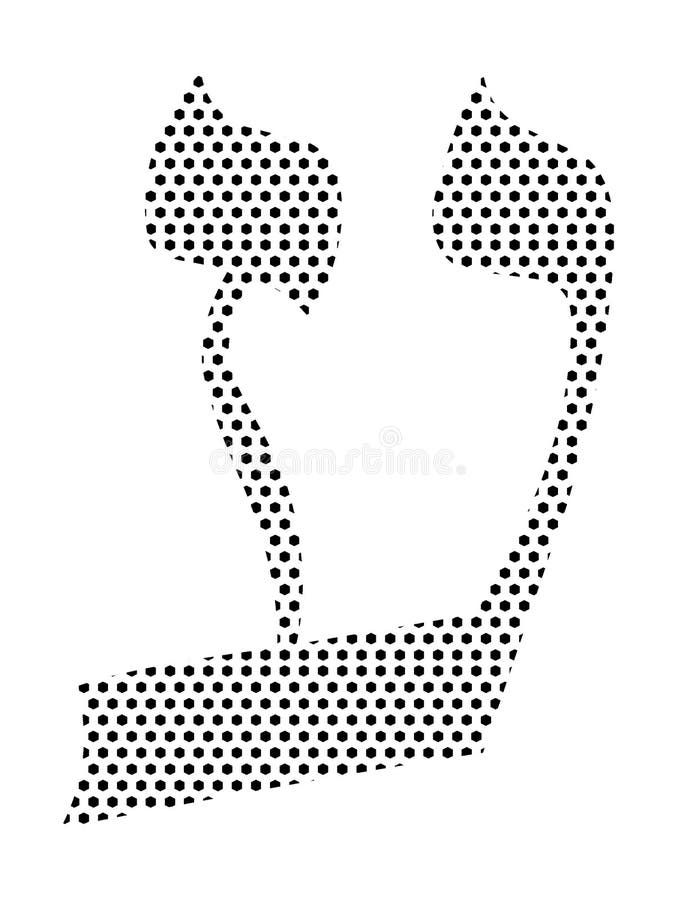 Dotted Pattern Hebrew Alphabet Letter of Ayin Stock Vector ...