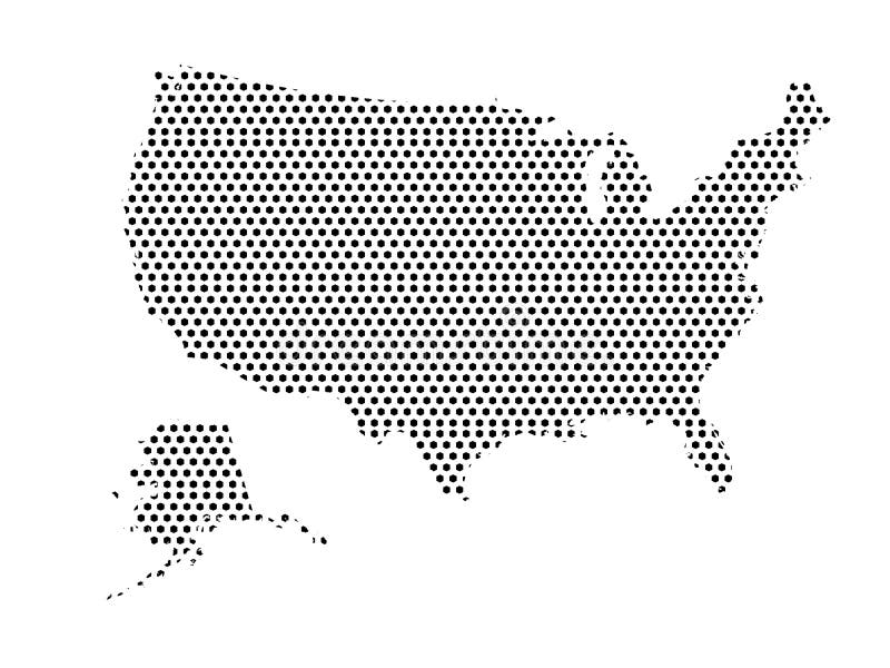 Simplified Dotted Pattern Map of USA Stock Vector - Illustration of ...