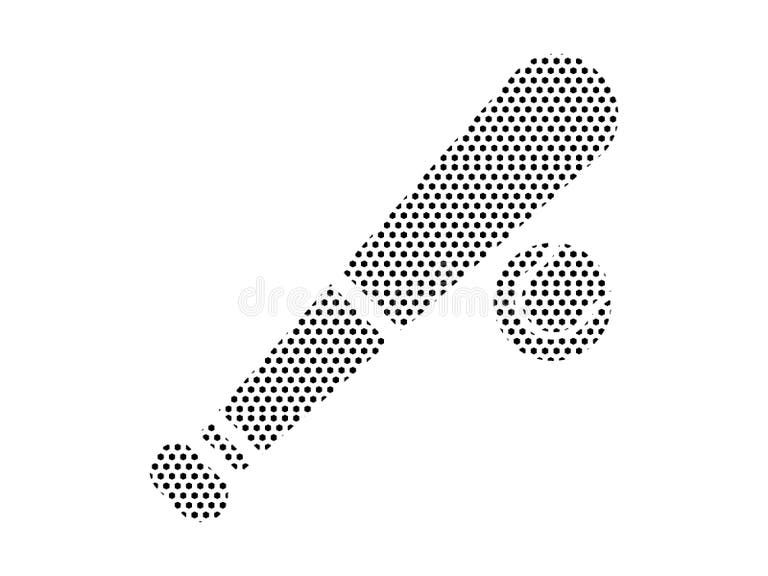 Dotted Pattern Picture of a Baseball Bat Stock Vector - Illustration of ...