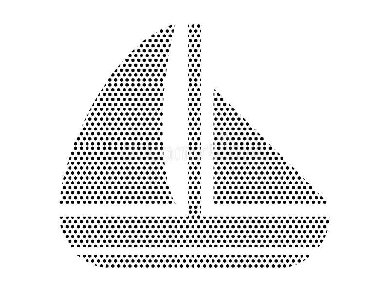 Dotted Pattern Picture of a Boat Stock Vector - Illustration of eight ...