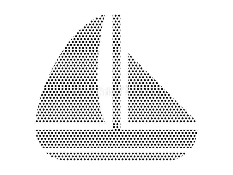 Dotted Pattern Picture of a Boat Stock Vector - Illustration of eight ...