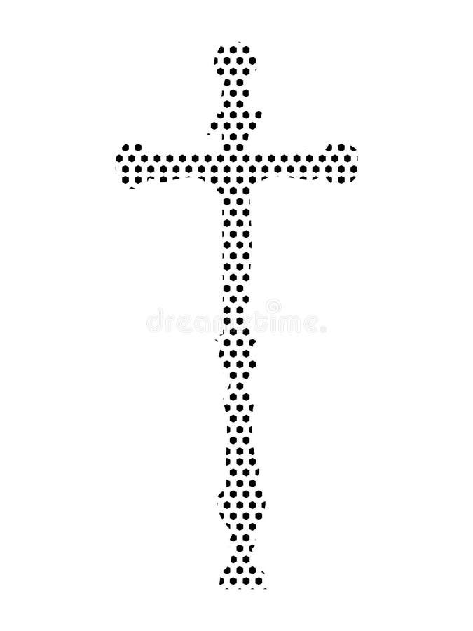 Dotted Pattern Picture of a Christianity Cross Stock Vector ...