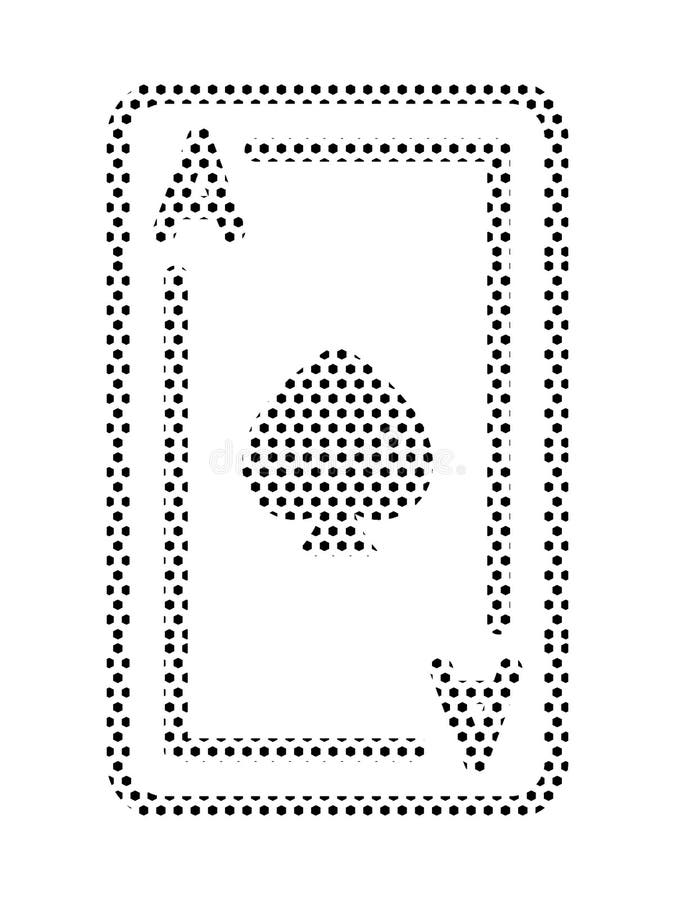 Dotted Pattern Picture of a Playing Card Stock Vector - Illustration of ...