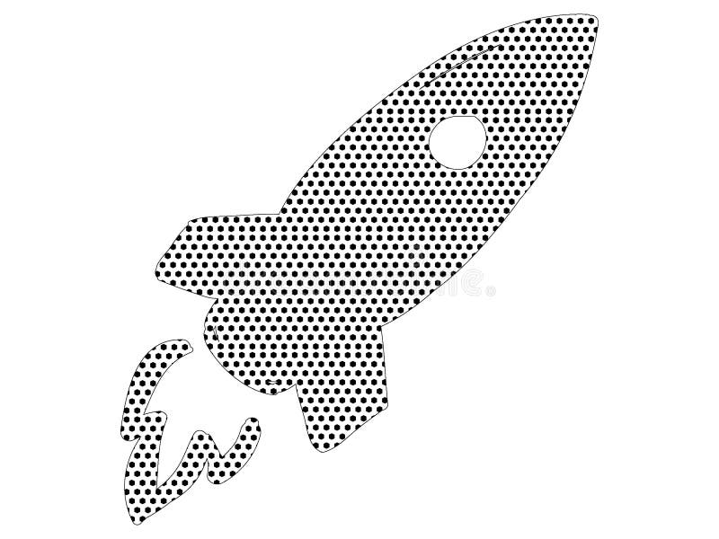 Dotted Pattern Picture of a Space Rocket Stock Vector - Illustration of ...