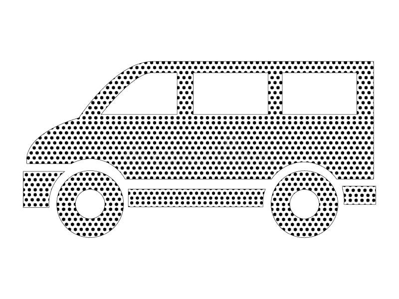 Dotted Pattern Picture of a Van Stock Vector - Illustration of vehicle ...