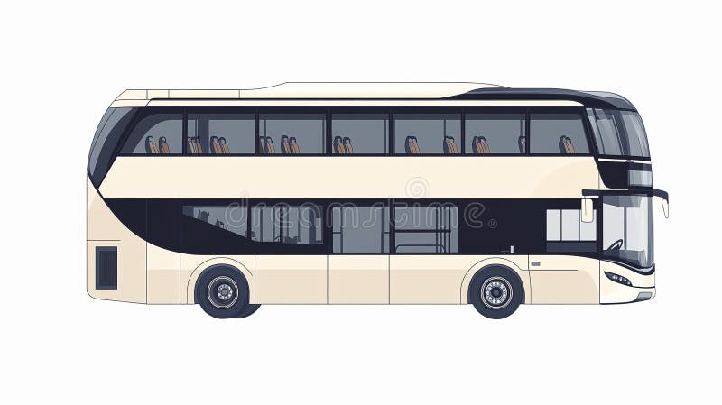 Double Deck Bus Vector Illustration with Transparent Background for ...