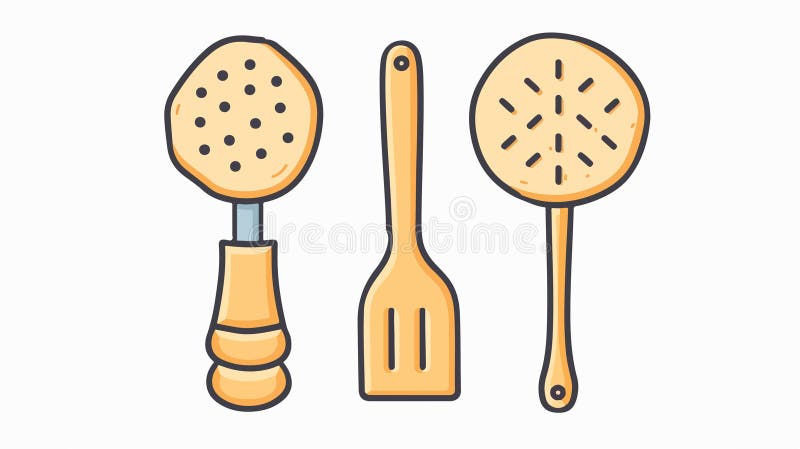 Professional Dough Scraper Outline Icons Vector Illustration Stock ...