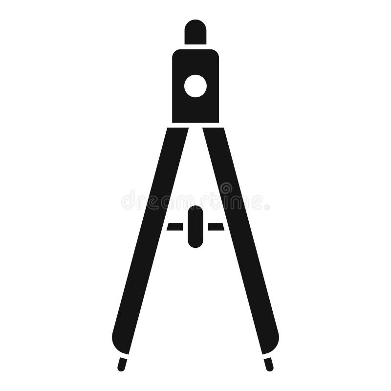 Black Silhouette of a Drafting Compass Stock Vector - Illustration of ...