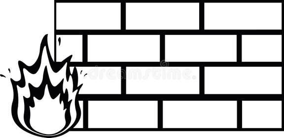 Sketch Draw Black and White Concept Icon Firewall Security System Stock ...