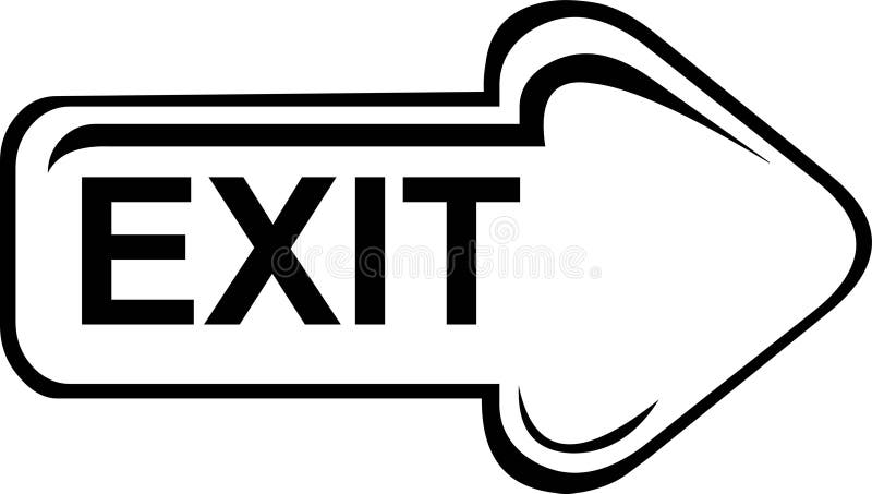 Sketch Draw Black and White Symbol Exit Arrow Stock Vector ...