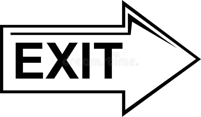 Sketch Draw Black and White Symbol Exit Arrow Stock Vector ...