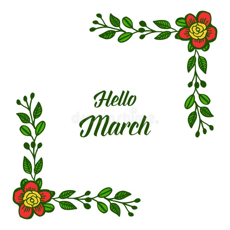 Vector Illustration Drawing Blossom Flower Frame for Greeting Card ...