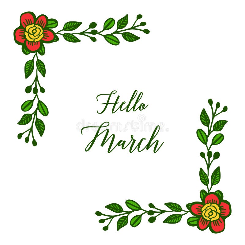 Vector Illustration Drawing Blossom Flower Frame for Greeting Card ...