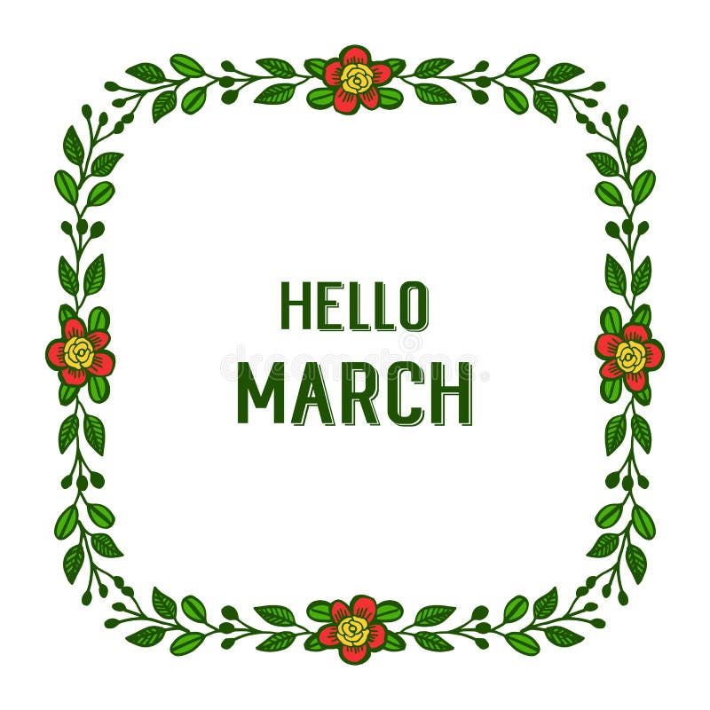 Vector Illustration Drawing Blossom Flower Frame for Greeting Card ...