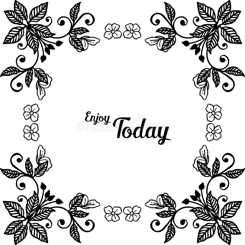 Vector Illustration Drawing Flower Frame with Decoration Writing Enjoy ...