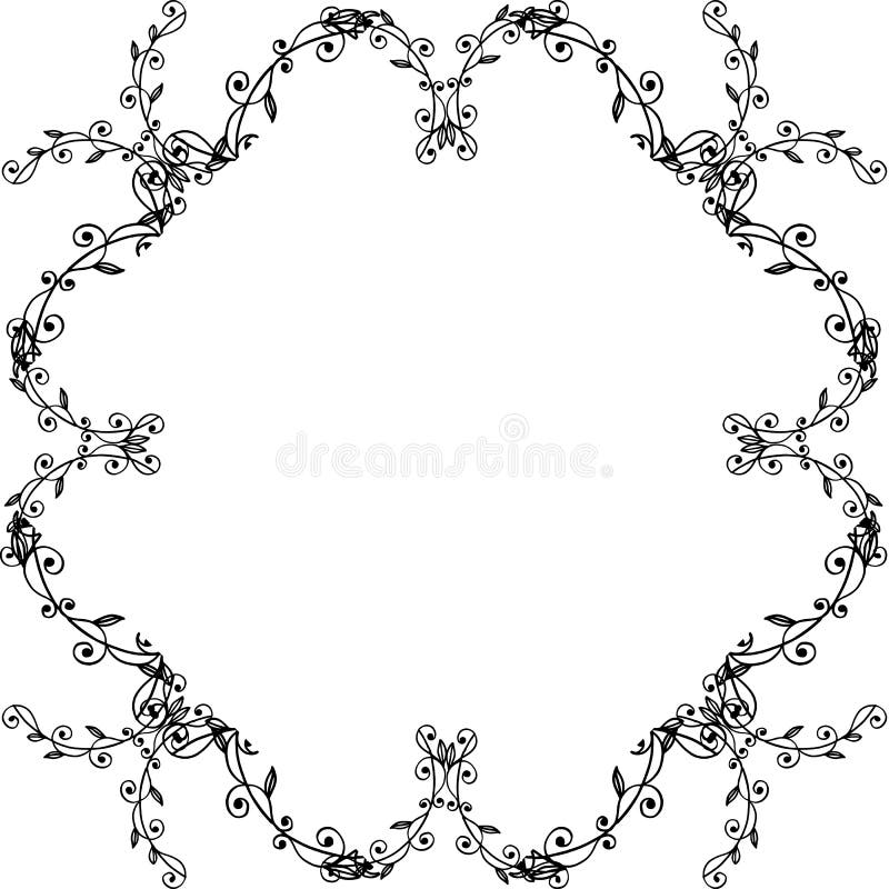Vector Illustration Drawing Flower Frame for Design Greeting Card Stock ...