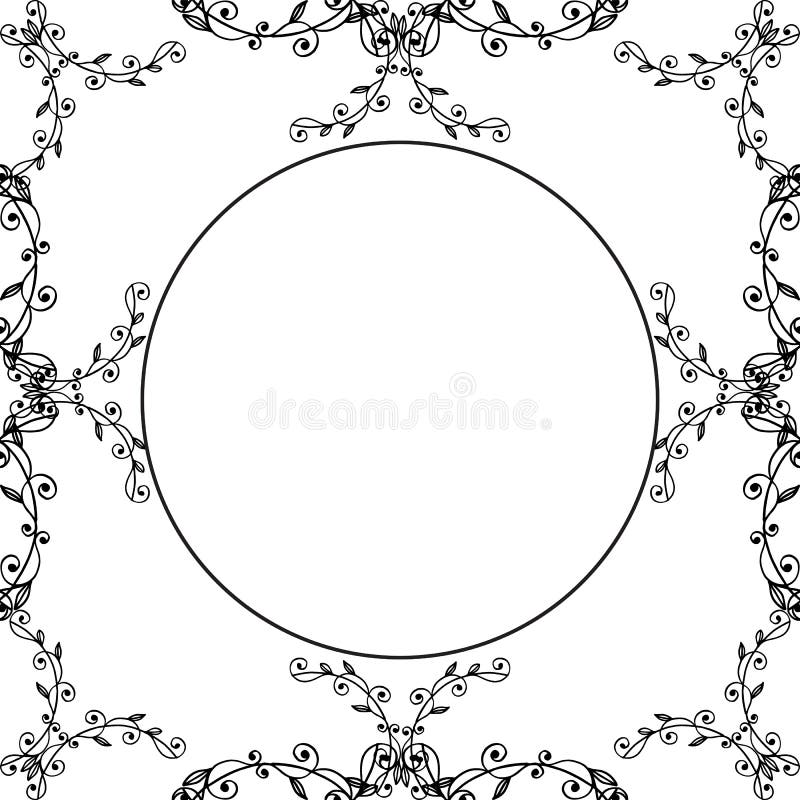 Vector Illustration Drawing Flower Frame for Design Greeting Card Stock ...