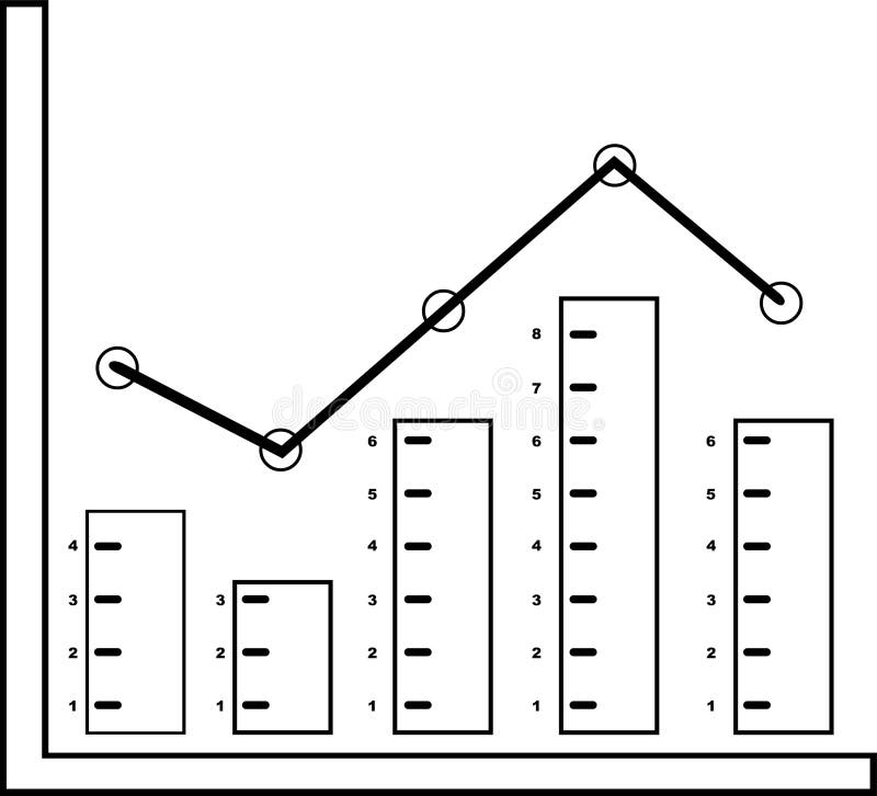 Vector Illustration Sketch Draw Black and White Icon Graphic Statistics ...
