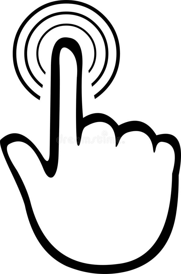 Vector Illustration Drawn Hand Touchscreen Stock Vector - Illustration ...
