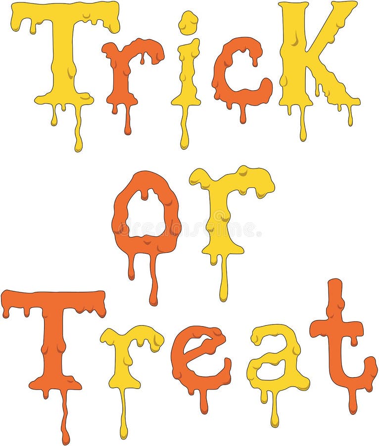 Trick or Treat Text Vector Illustration Stock Vector - Illustration of ...