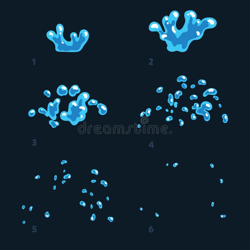 Dripping Water Special Effect Fx Animation Frames Sprite Sheet. Stock ...